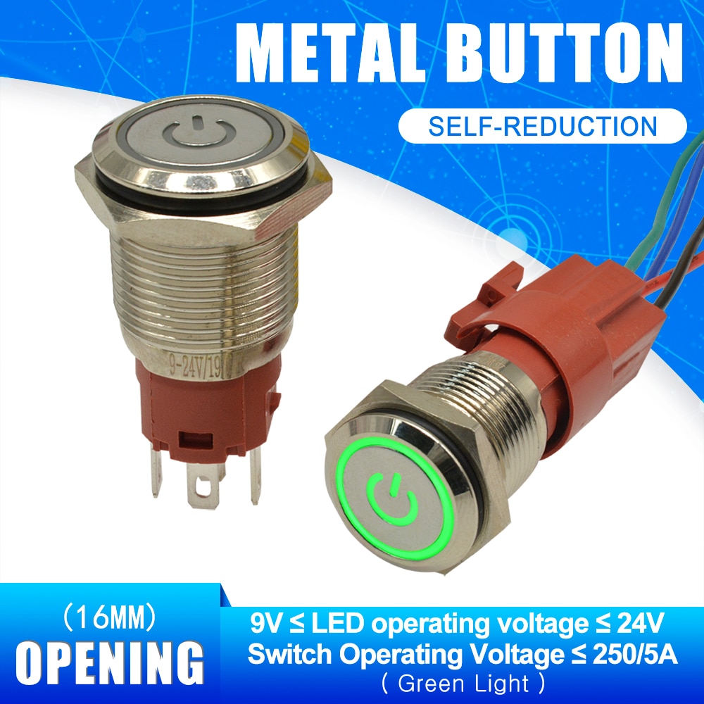 16MM Push Button Switch 250V 5A Self Resetting Cir... – Grandado