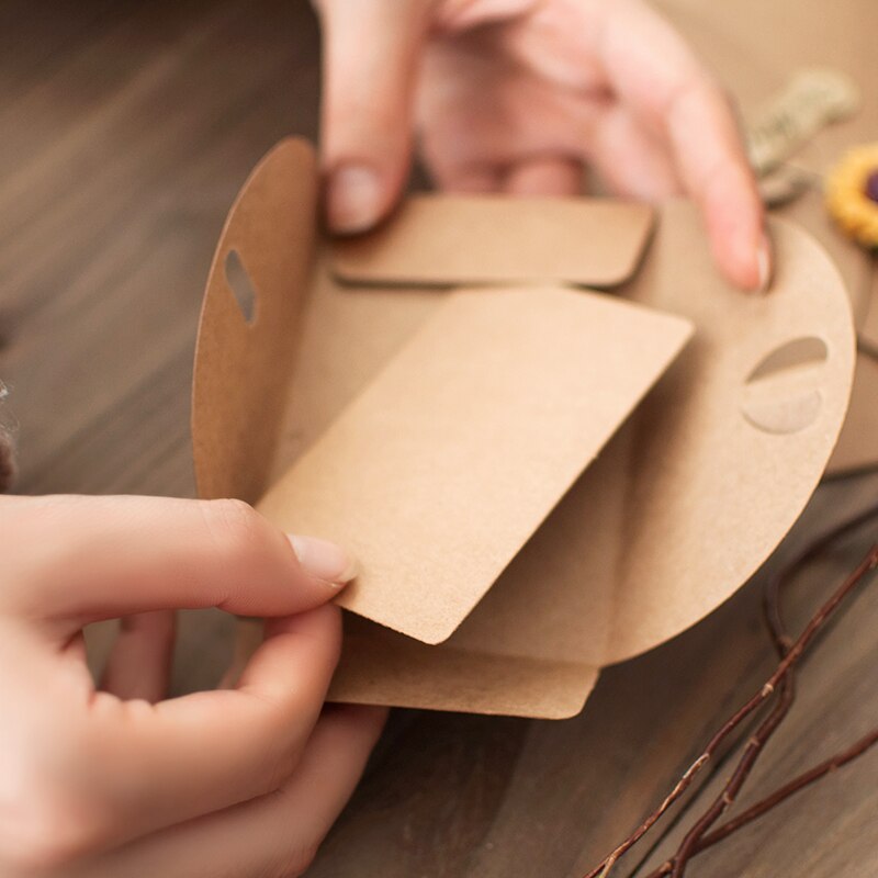 1pc Kraft Simulation flower greeting card envelope... – Grandado