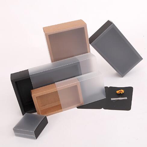 10pcs Kraft Paper Packing Box With Transparent PVC... – Vicedeal
