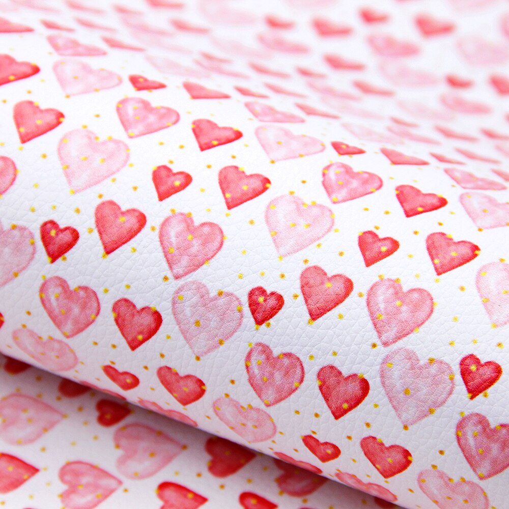 20*34cm Litchi Grain Liefde Hart Gedrukt Vinyl Sto... – Grandado