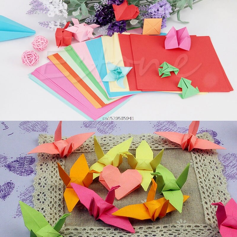 Colorful Square Double Sided Origami Folding Lucky... – Grandado