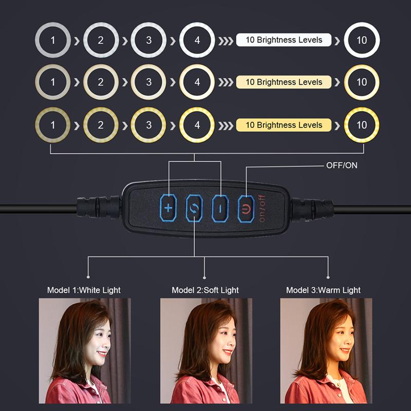 10 Inches Ring Lights with 1.1M Three-legged Suppo... – Vicedeal