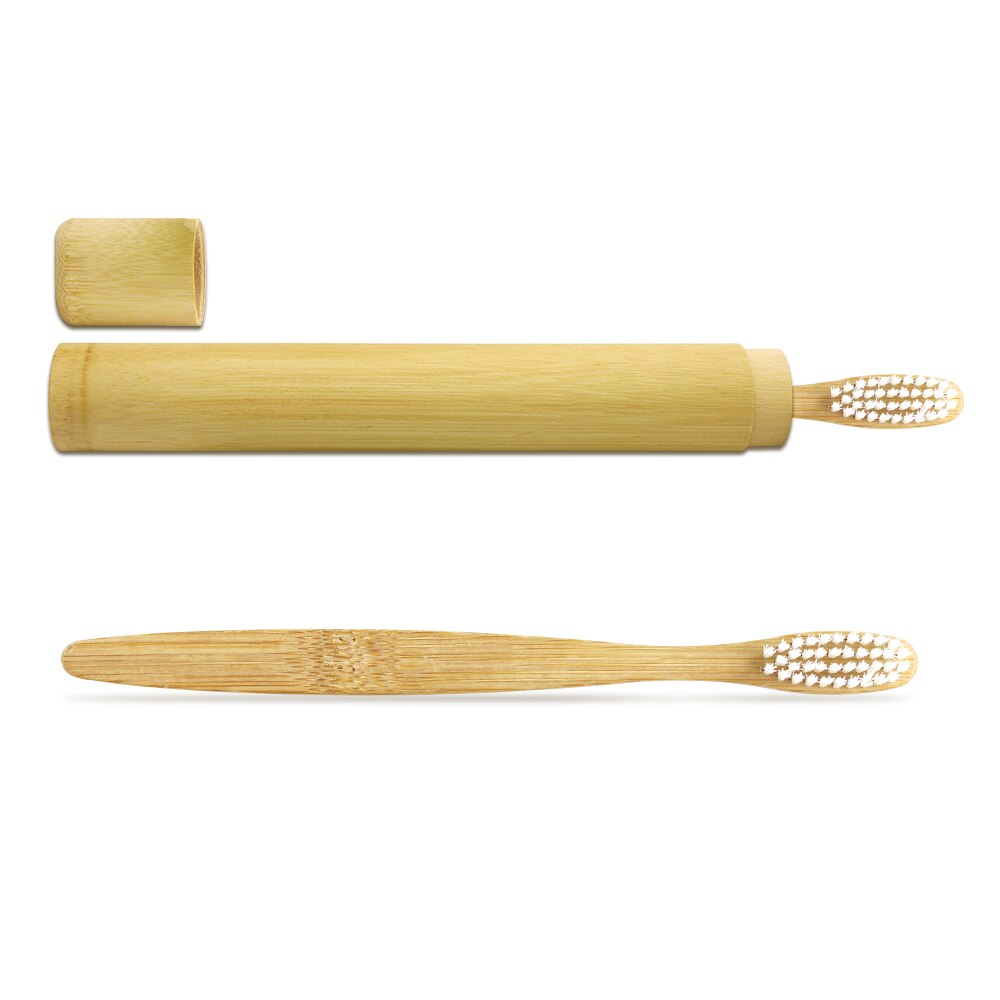 1 Piece Bamboo Tube Packed Bamboo Toothbrush White... – Grandado