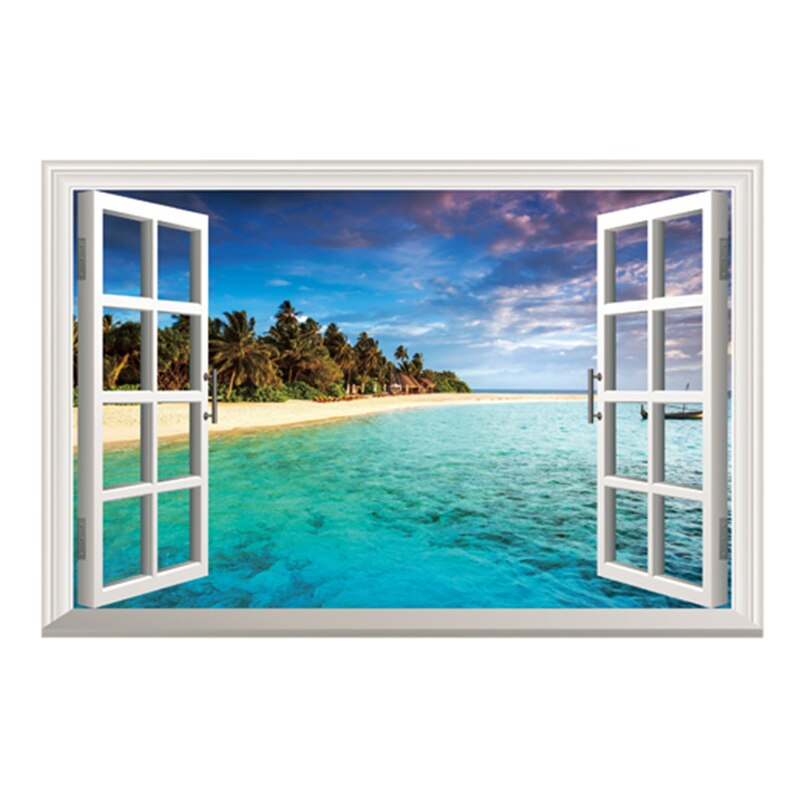 3D Ocean Nature Sea View Mural Window Home Decor S... – Grandado