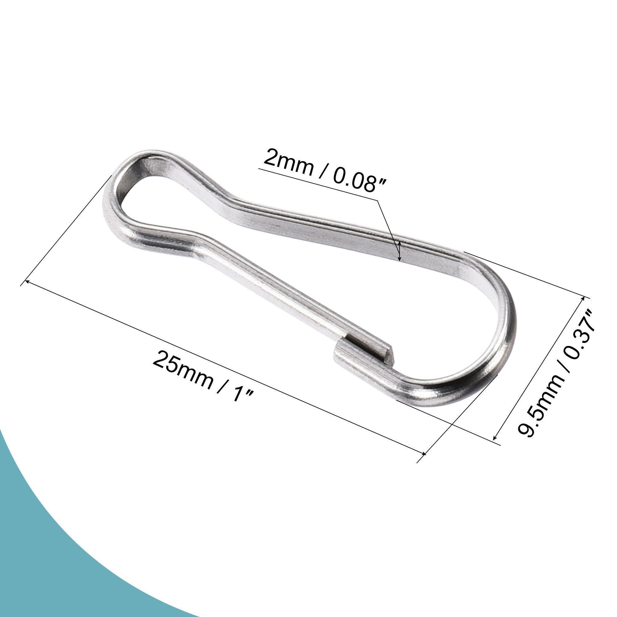 Uxcell Spring Hooks Snap Clip Hooks 25x9.5x2mm 304... – Grandado