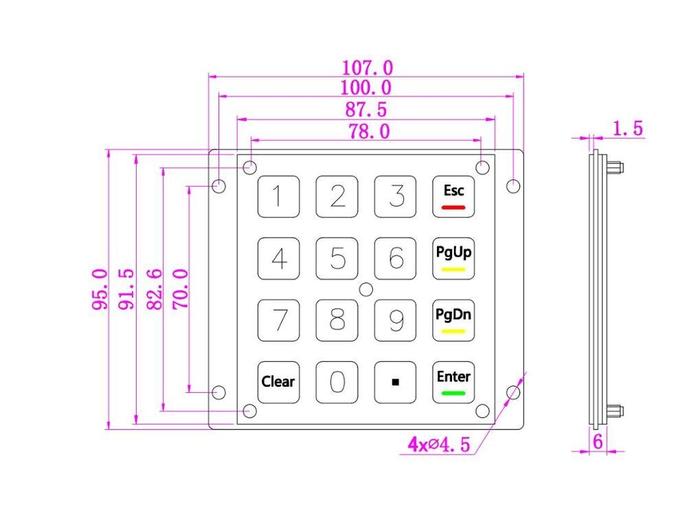 Metal Keypad Vandal Proof Rugged Panel Mount Stain... – Vicedeal