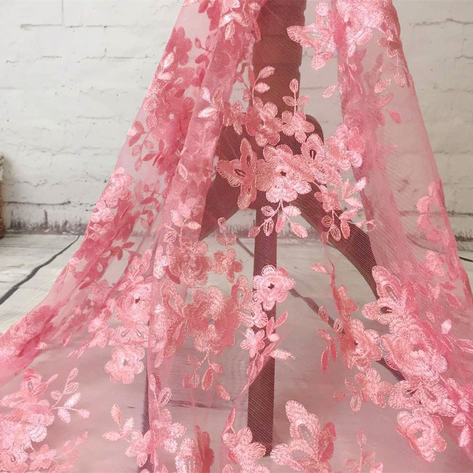 High-end French Embroidered Lace Fabric Bridal Tul... – Vicedeal