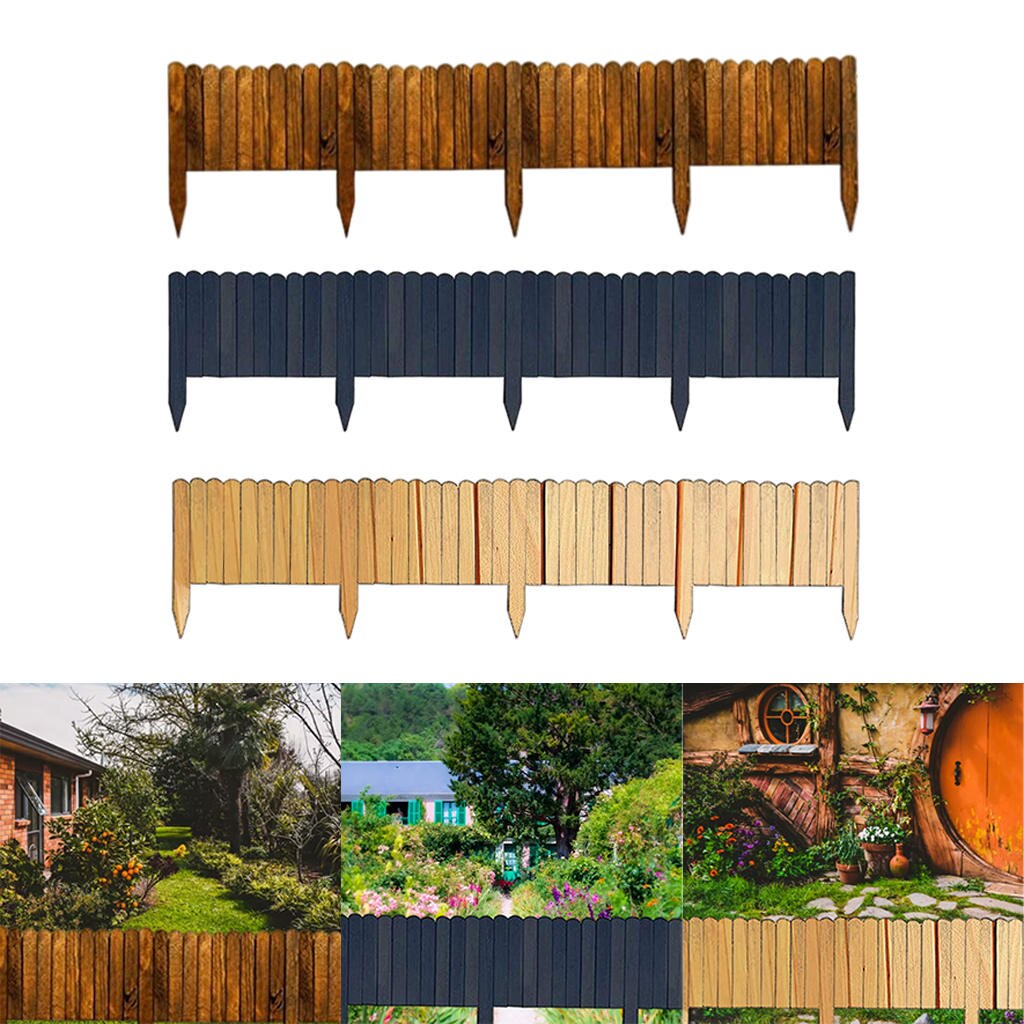 Garden Wooden Fence Flexible Short Accessories DIY... – Grandado
