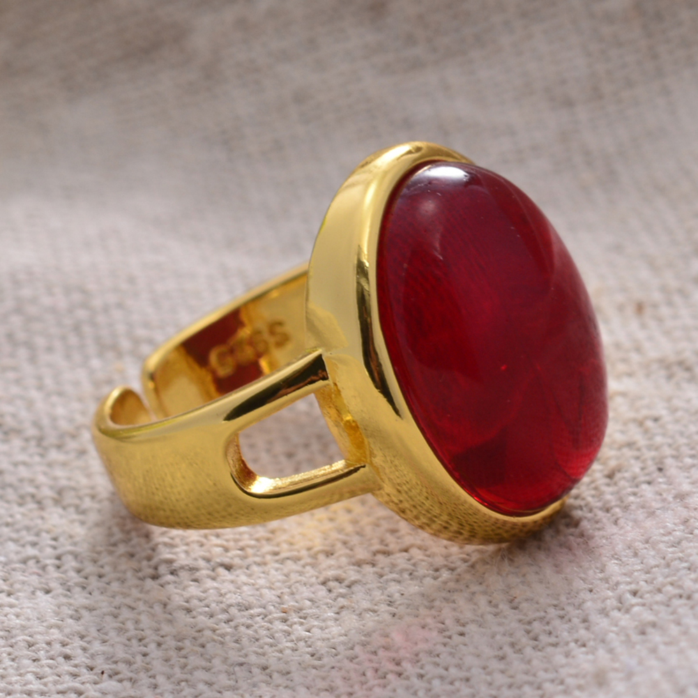 Trendy Geel Goud Kleur Rode Agaat Dames Ring Origi... – Vicedeal