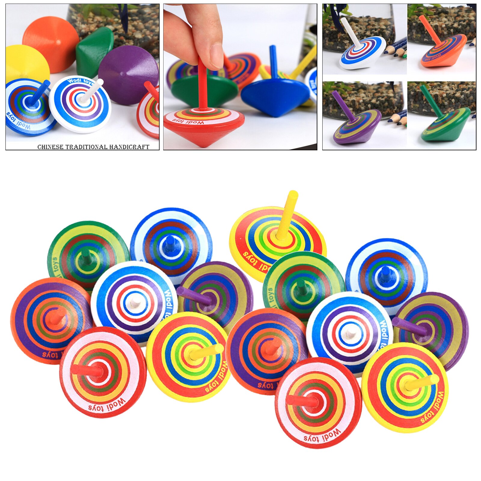 15Pcs Classic Houten Spinning Tops Presenteert En ... – Vicedeal