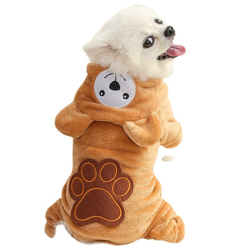 Zachte Fleece Hond Kostuum Jumpsuit Kleding Voor H... – Grandado