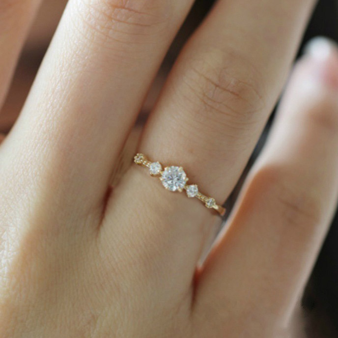 INS Gold Color Noble Trend Dainty Rings For Women ... – Grandado
