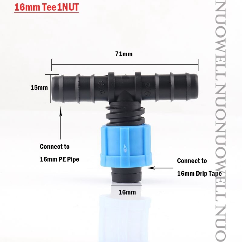 2pcs 16mm Drip Tape Connectors Lock Nut PE Pipe Fi... – Grandado