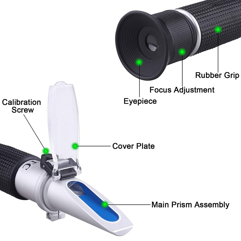 Handheld Brix Refractometer with ATC 0-32% Brix fo... – Grandado