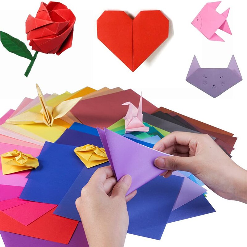 100 Sheets Origami Paper Double Sided Color Square... – Grandado