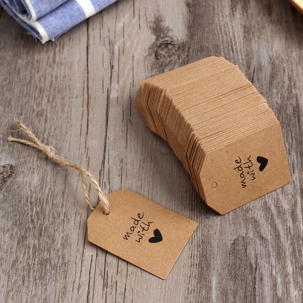 100pcs Kraft Paper Portable Label Kraft Paper Tag ... – Vicedeal