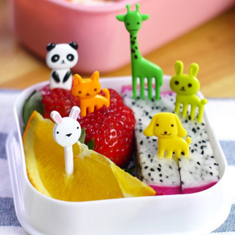 1Set=10Pcs Animal Farm Fruit Fork Mini Cartoon Chi... – Grandado