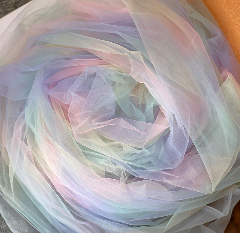 2Meters Rainbow Gradient Tulle Fabric DIY Sewing B... – Vicedeal