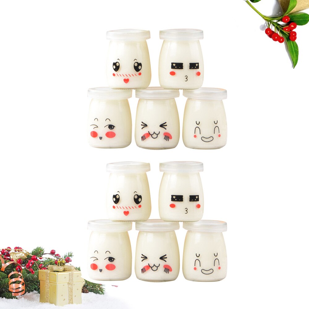 10PCS Face 100ml Pudding Cups Heat-resistant Glass... – Grandado