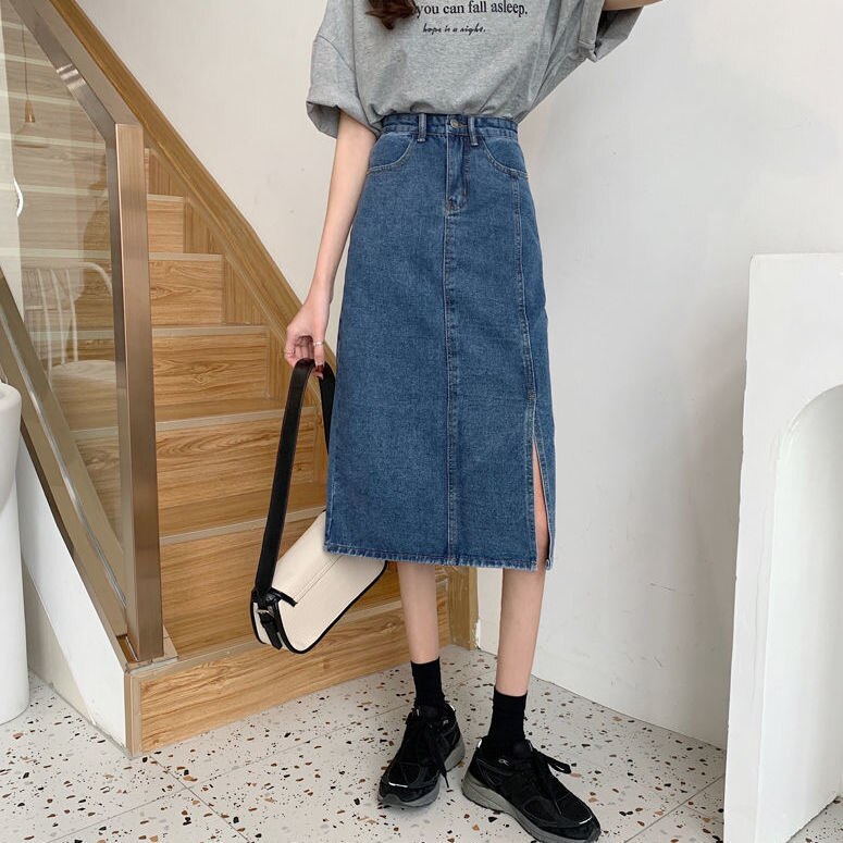 Faldas vaqueras largas Vintage para mujer, faldas ... – Vicedeal