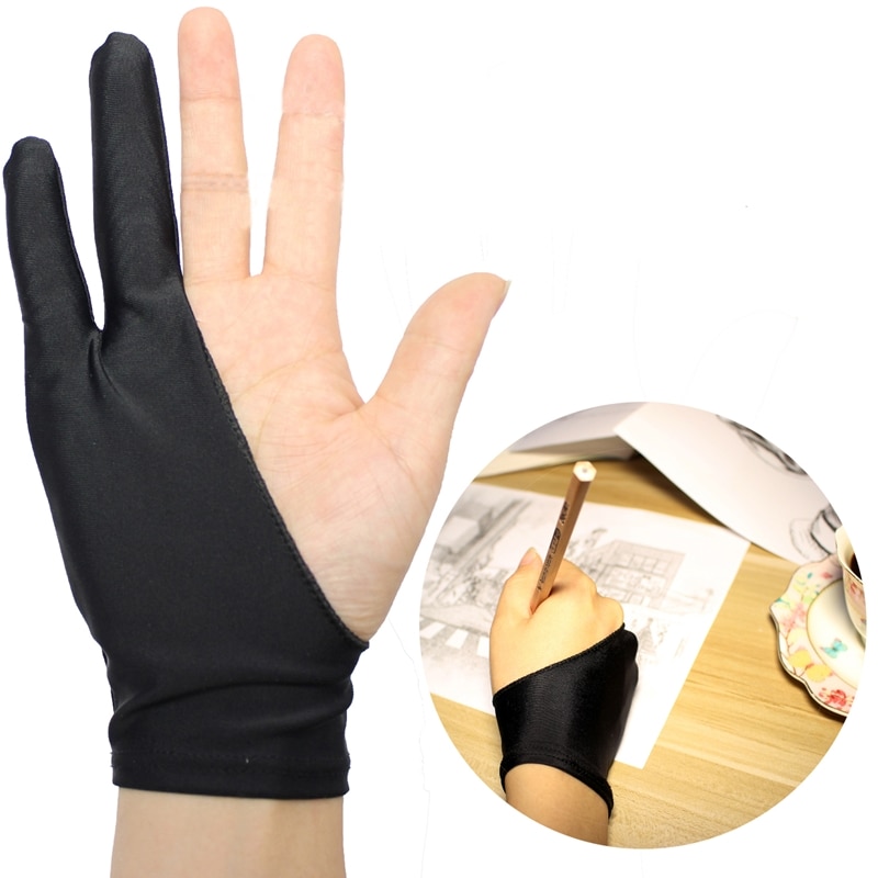 Anti-Fouling Artist Glove For Drawing Black 2 Fing... – Vicedeal