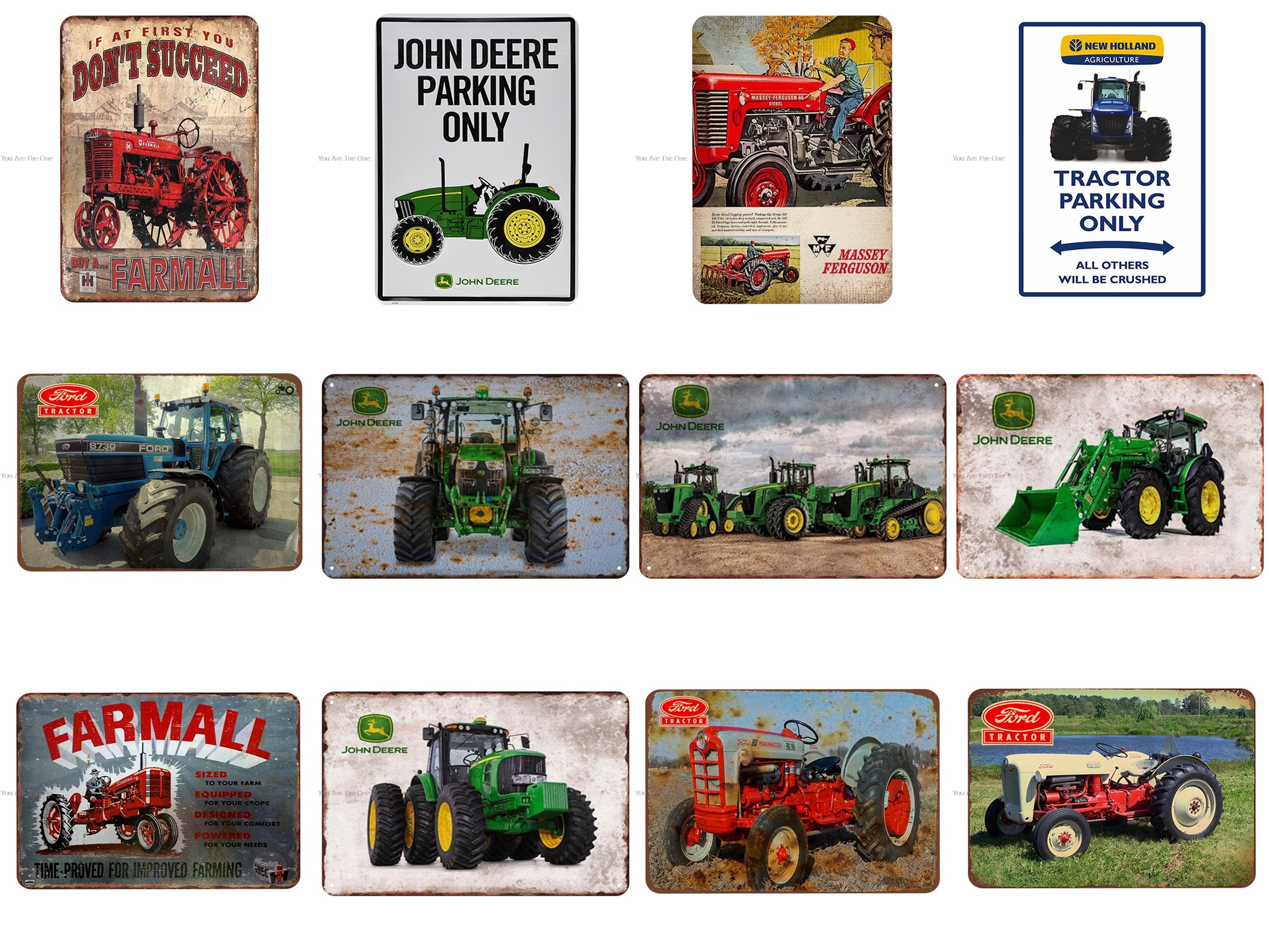 Farmall John Deere Green Metal Tin Signs Tractor F... – Vicedeal