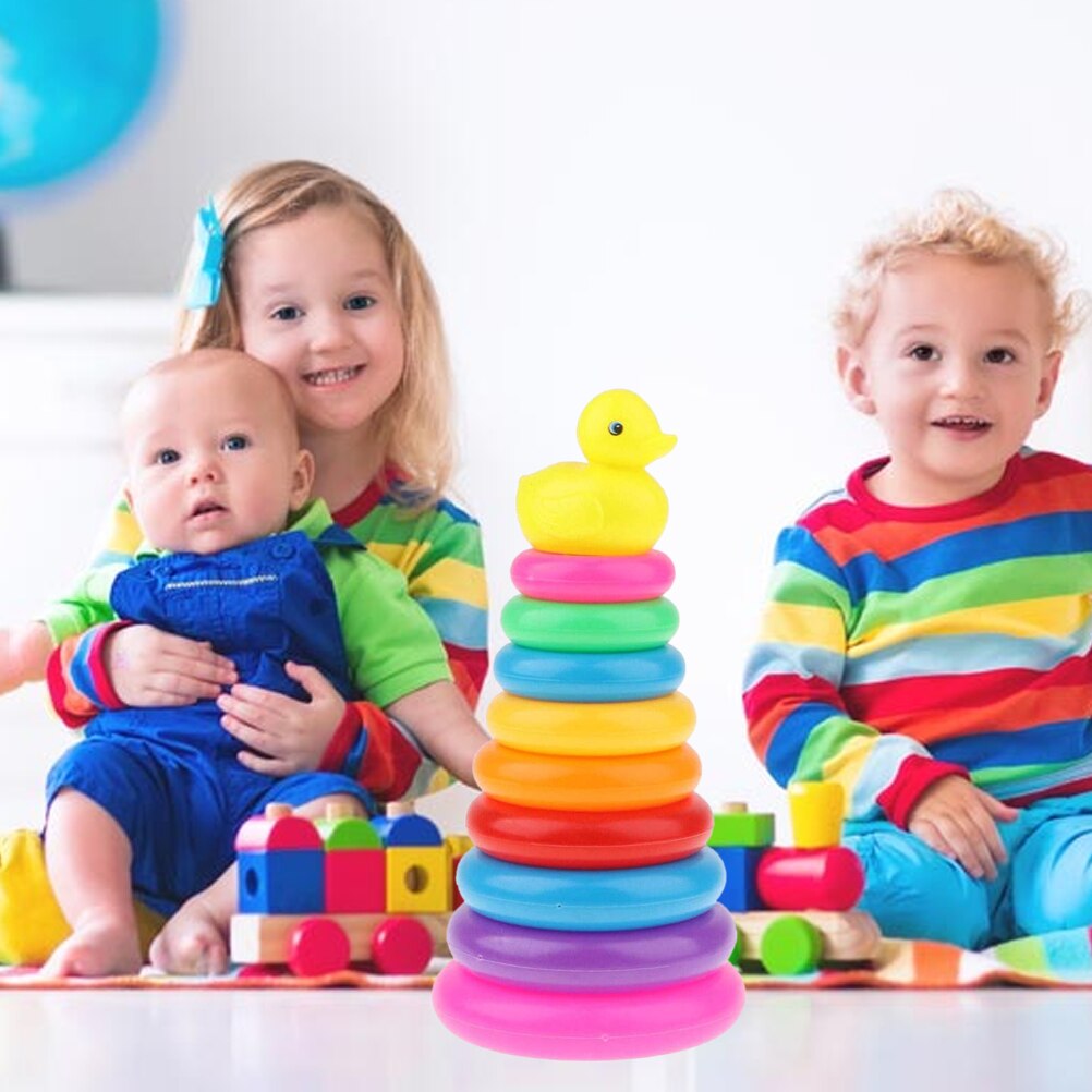 Baby Bath Floating Toy Cartoon Stackable Rings Bat... – Vicedeal