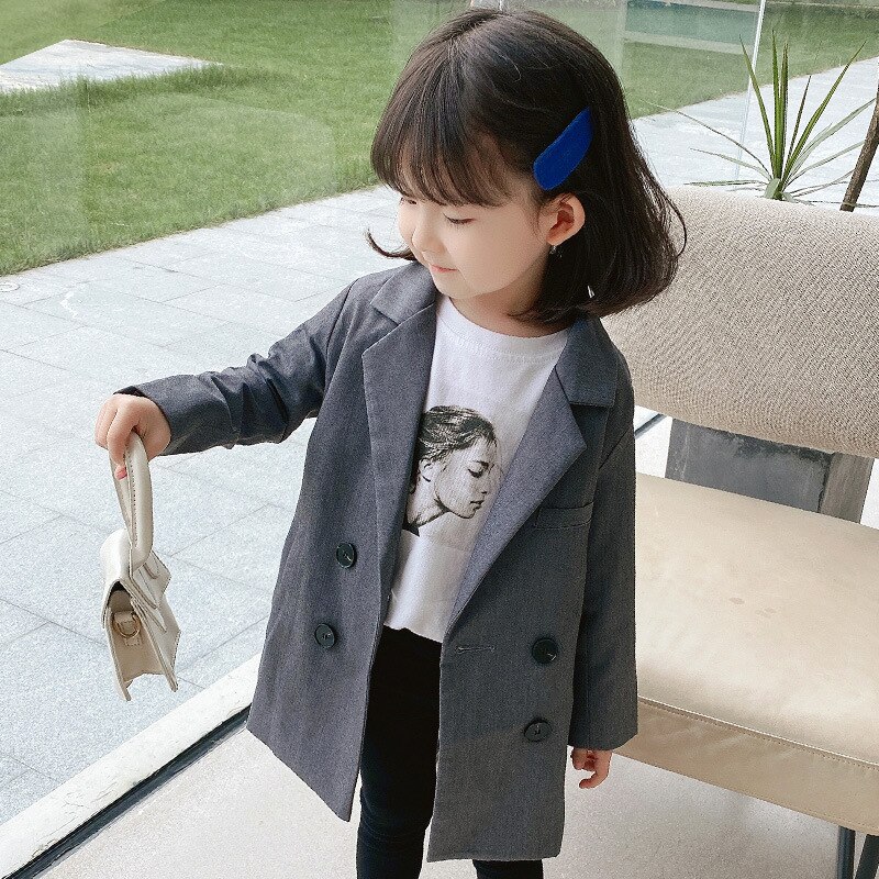Small Children's Long Girls Blazer Kids Pure Color... – Grandado