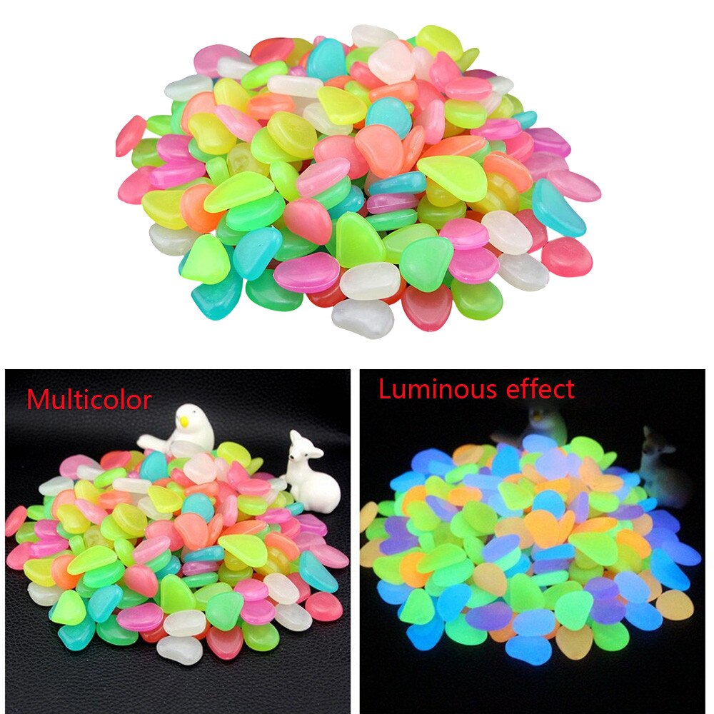 100 pcs Glow in the Dark Garden Pebbles Glow Stone... – Vicedeal
