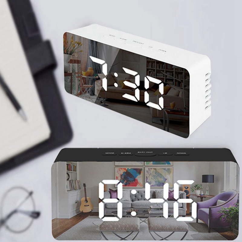 LED Mirror Alarm Clock Electronic Time Temperature... – Vicedeal