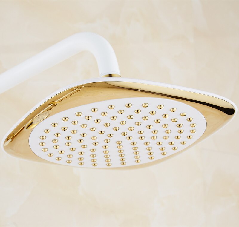White & Gold Wandmontage Ultradunne Douchekop + Ha... – Grandado