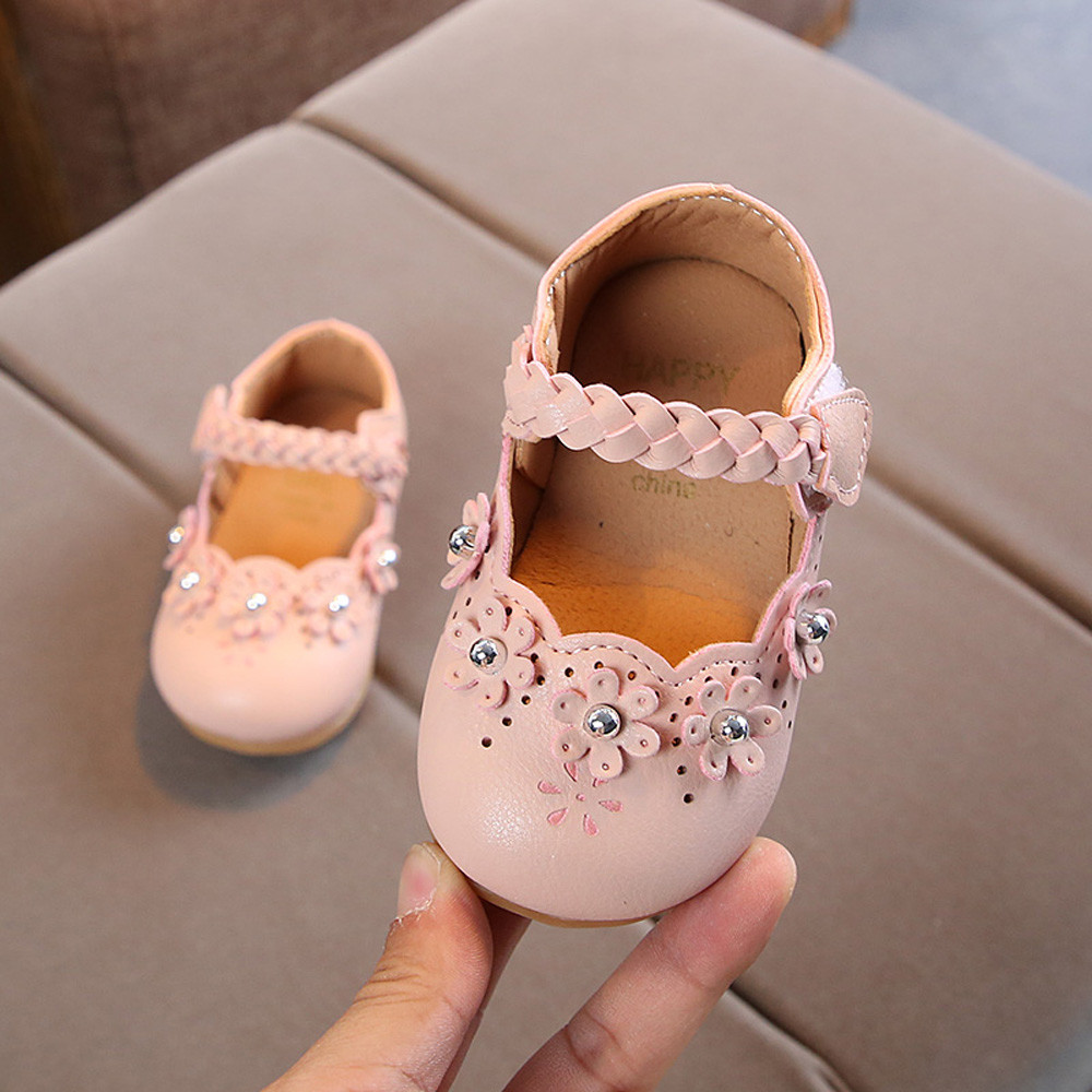 ISHOWTIENDA Kids Shoes autumn Flowers PU Baby Girl... – Vicedeal