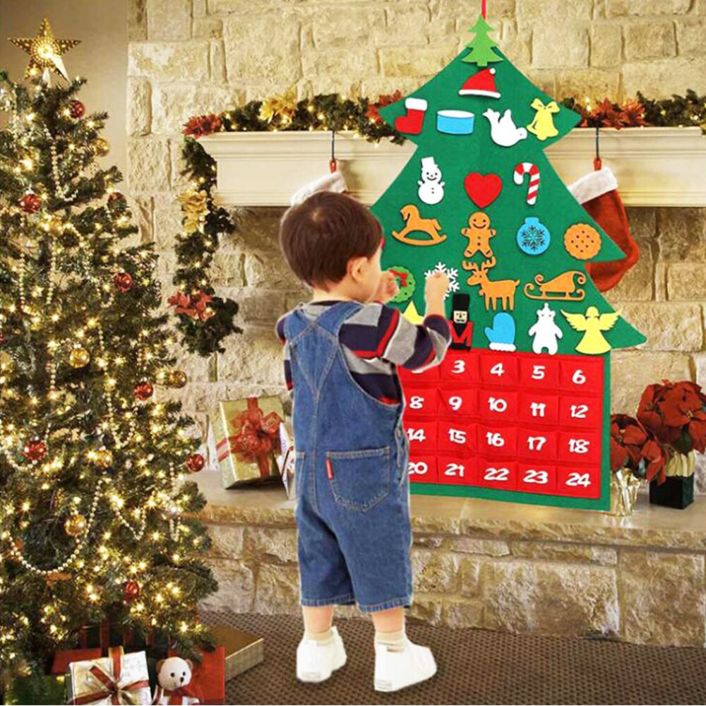 Felt DIY Christmas Tree Advent Calendar Birthday A... – Vicedeal Felt DIY Christmas Tree Advent Calendar Birthday A... – Vicedeal
