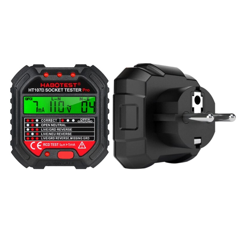HT107 Socket Tester Voltage Test Eu/Uk/Us Plug Lij... – Grandado