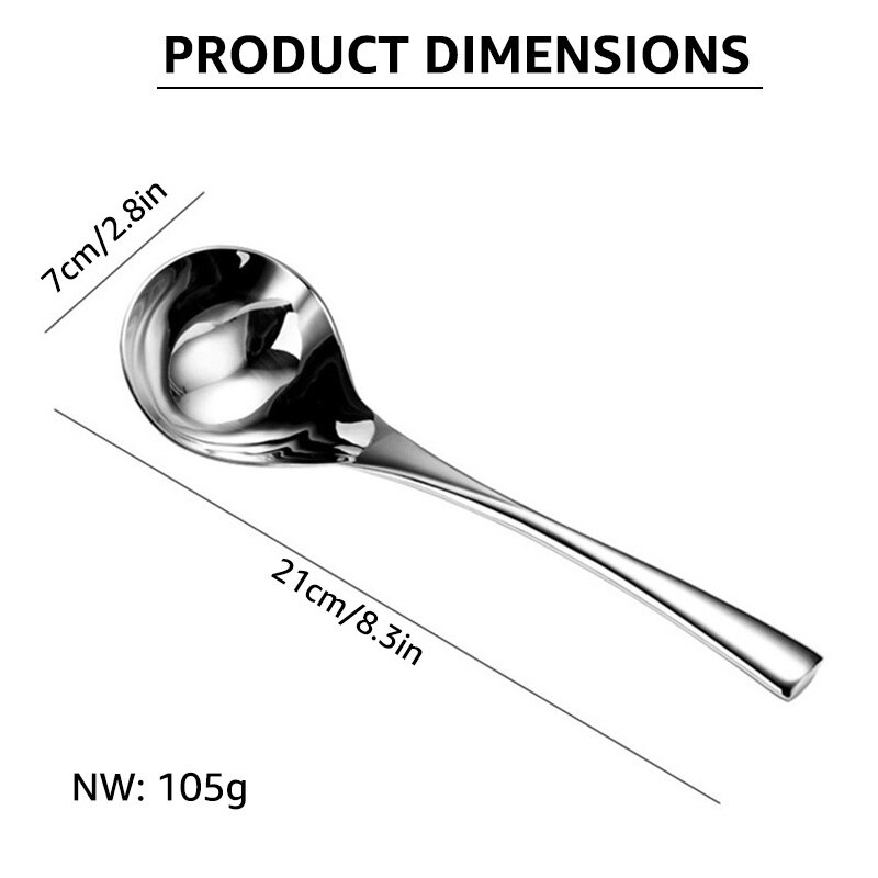 2 Stuk 304 Roestvrij Staal Soep Lepel Grote Capaci... – Vicedeal