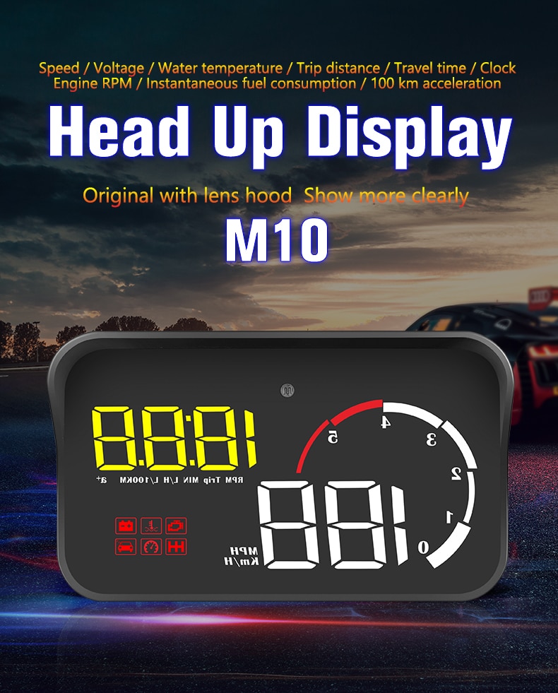 Obdii bil hud obd 2 portar head up display m10 ha... – Grandado