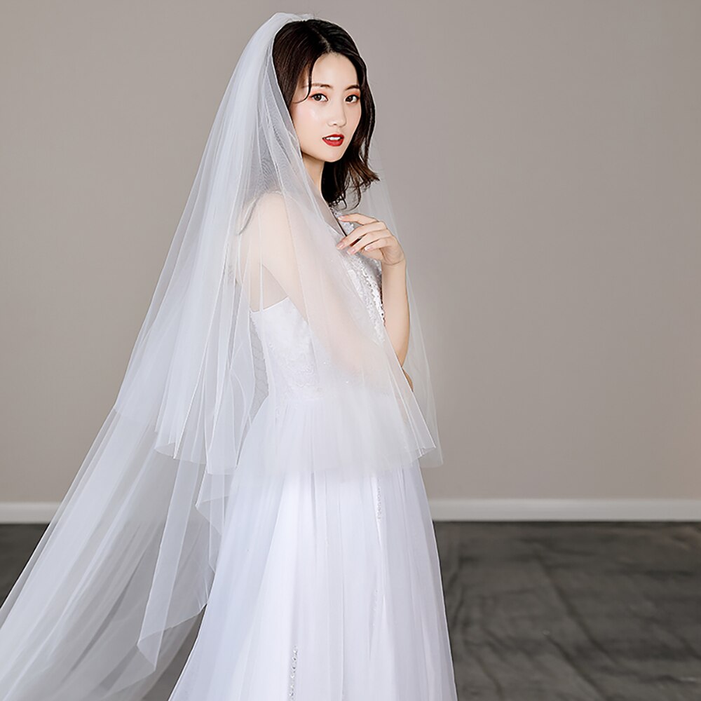 Molans Double layer Long Bridal Wedding Veil 0.8M ... – Grandado