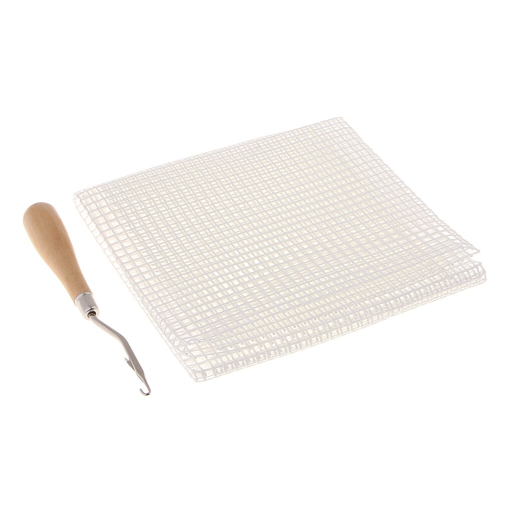 Rug Making Canvas Mesh Wood Bent Latch Hook Croche... – Grandado