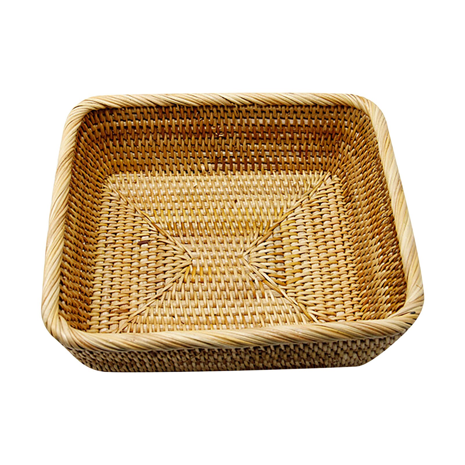 4# Hand-woven Square Home Picnic Candy Snack Ratta... – Grandado