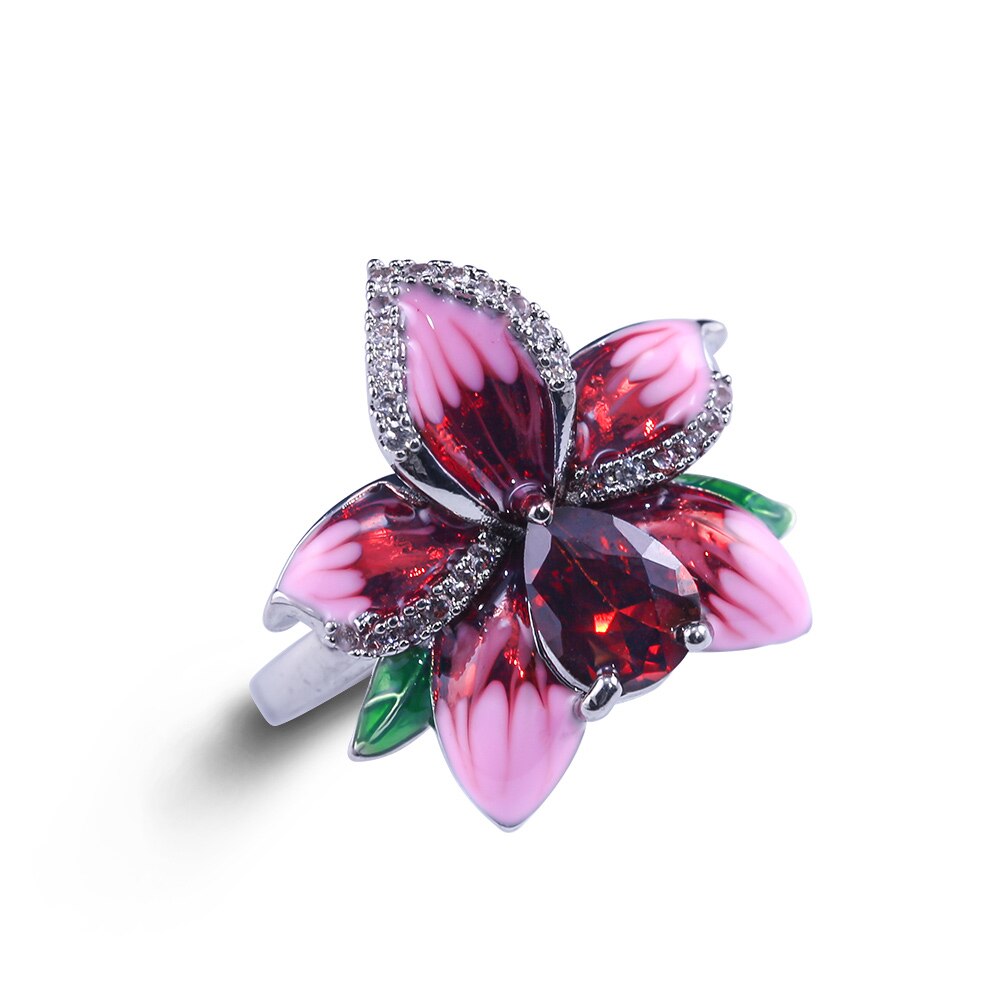 Huitan Pink Blosom Peach Flower Hyperbole Women Co... – Grandado