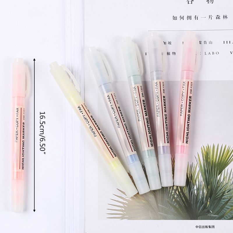 6 Color Dual Double Headed Highlighter Pen Fluores... – Vicedeal