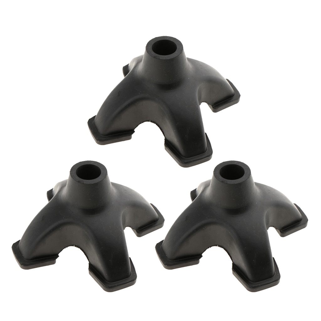 3 Pieces 3/4 Inch Black Rubber Replacement Tips for Crutch Cane Walking ...