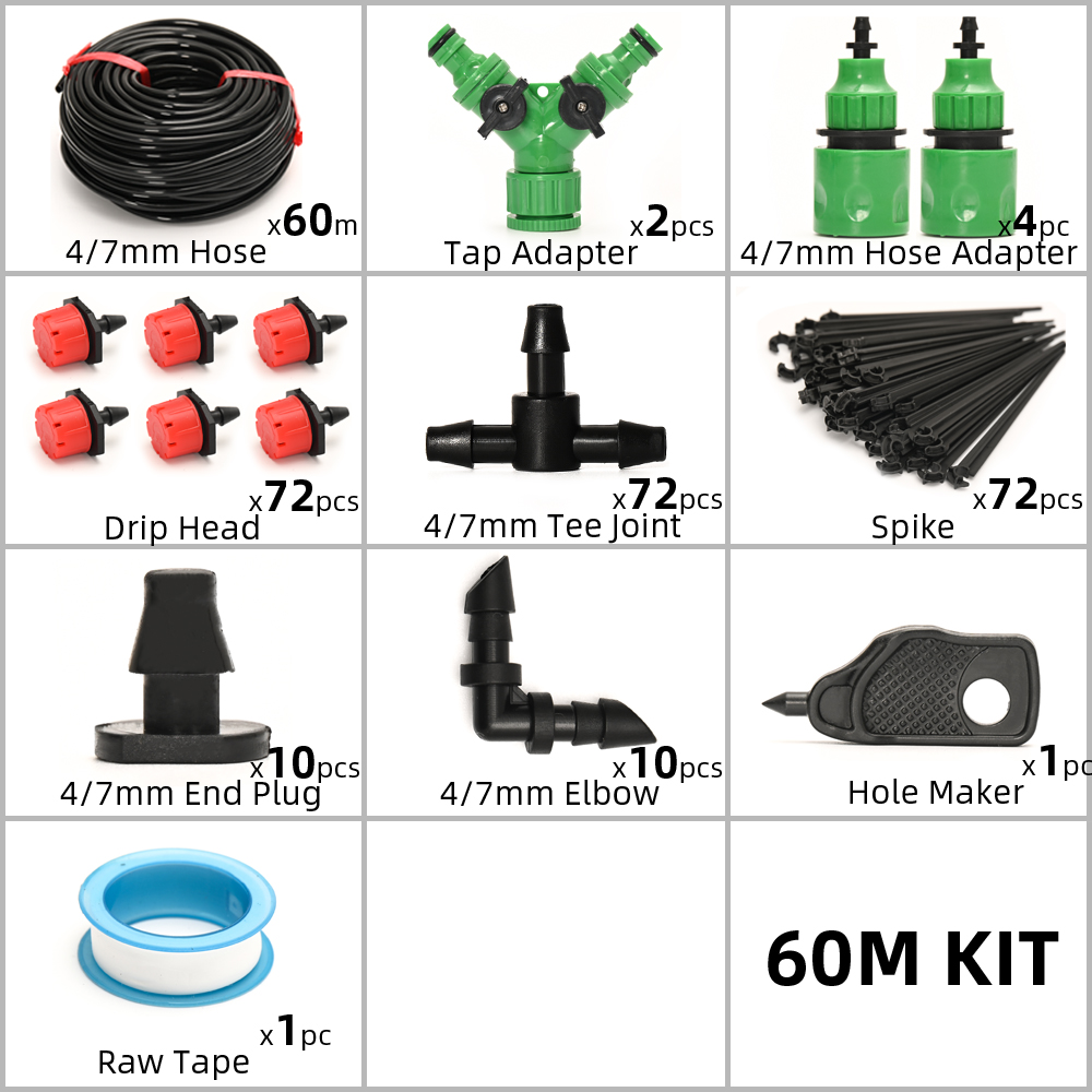 60M Drip Irrigation System Drippers For Irrigation... – Vicedeal