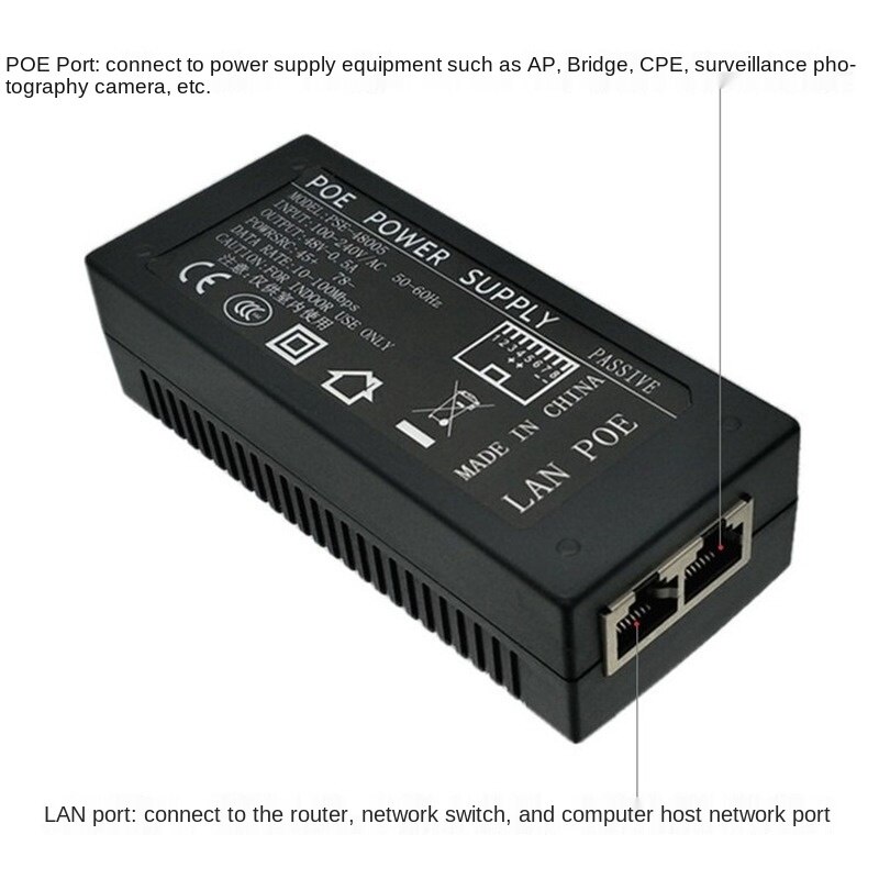 24V 0.5A 24W Desktop Poe Power Injector Ethernet A... – Grandado