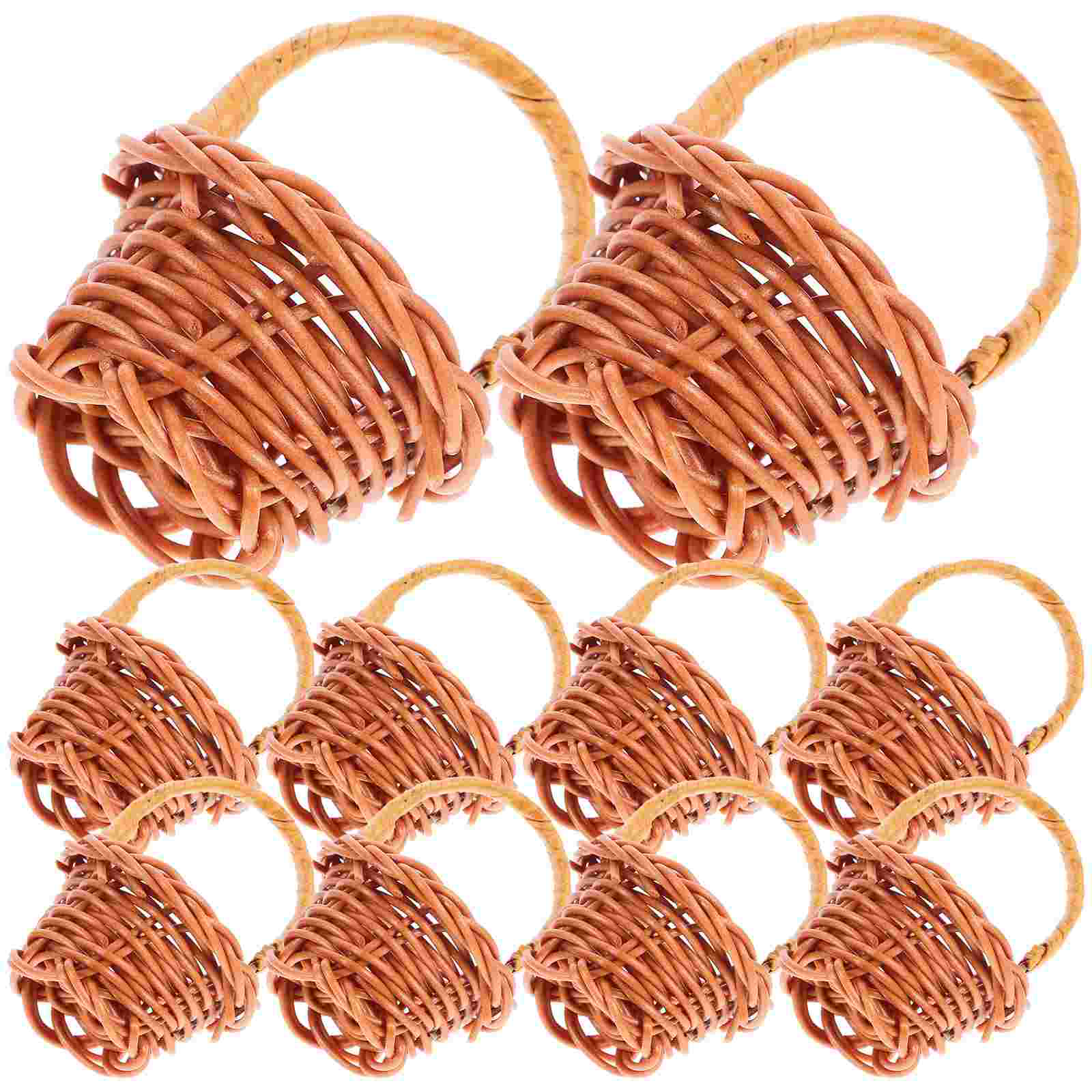 10 Pcs Miniature Woven Baskets Wicker Handheld Bas... – Grandado