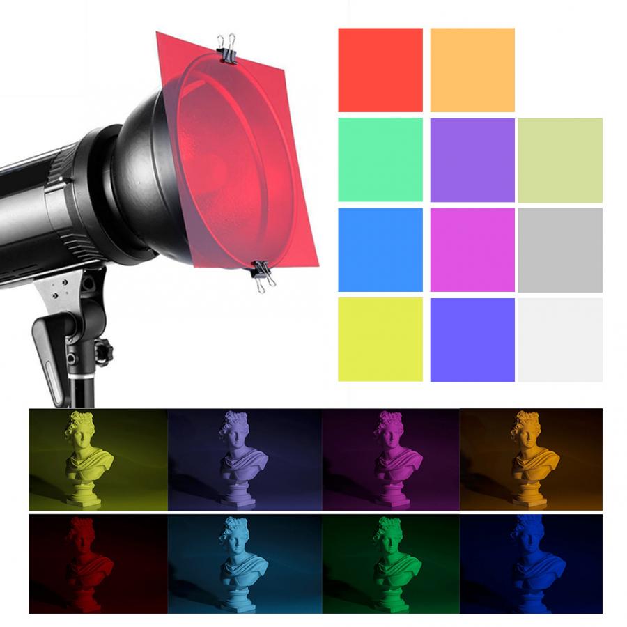 Universele 11 pcs Kleuren Filter Papier voor DSLR ... – Vicedeal