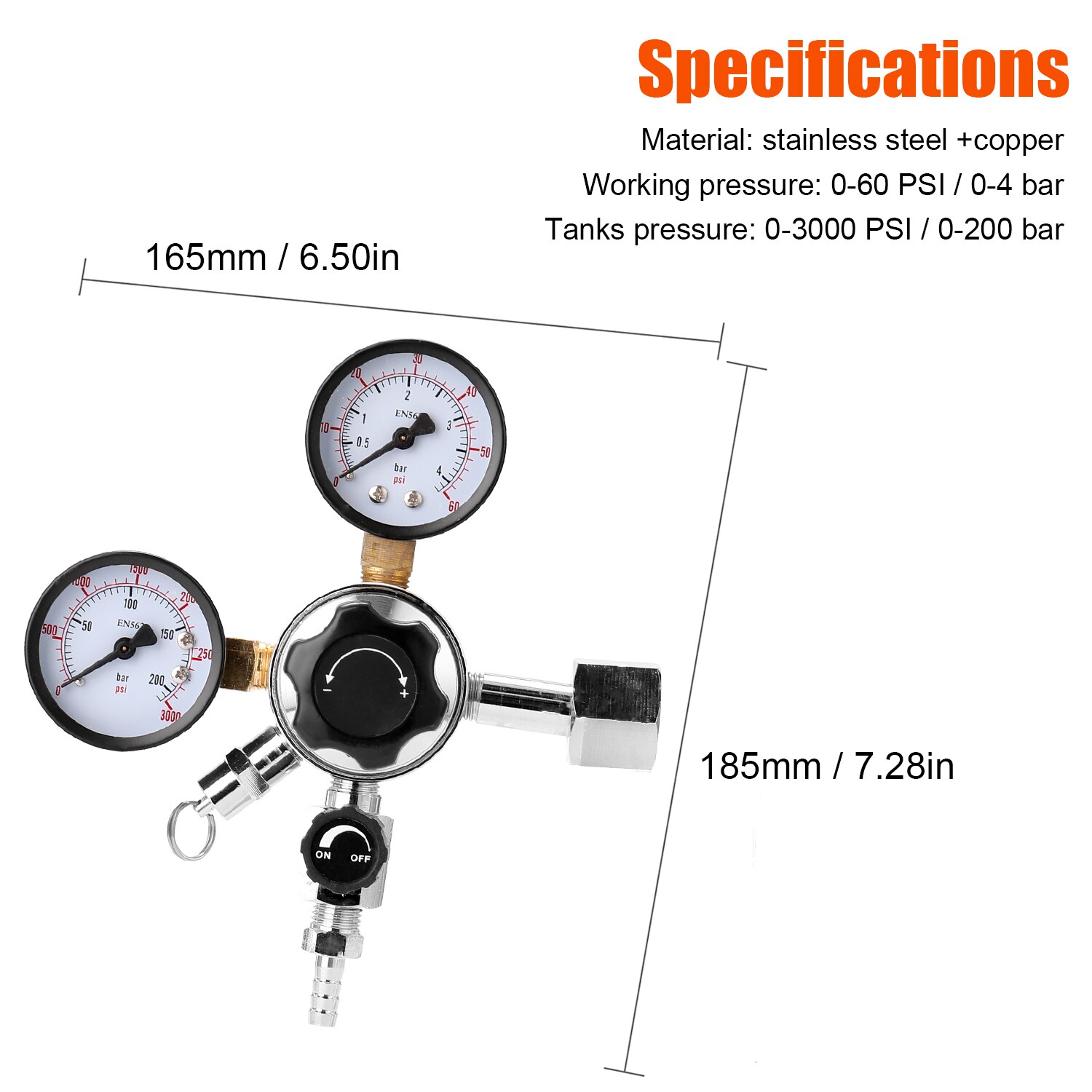 CGA320 Biervat CO2 Regulator Veiligheid Overdrukve... – Vicedeal