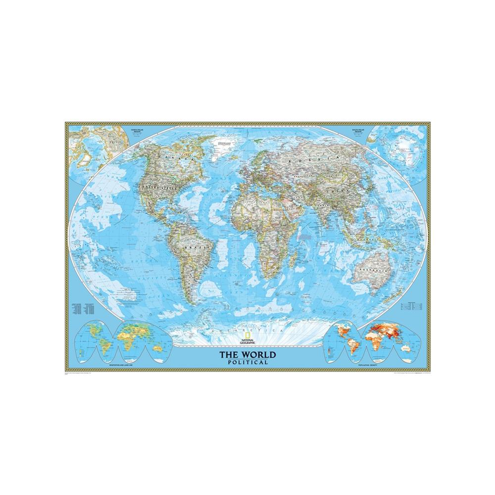 Udgave det politiske verdenskort med befolkningstæ... – Vicedeal