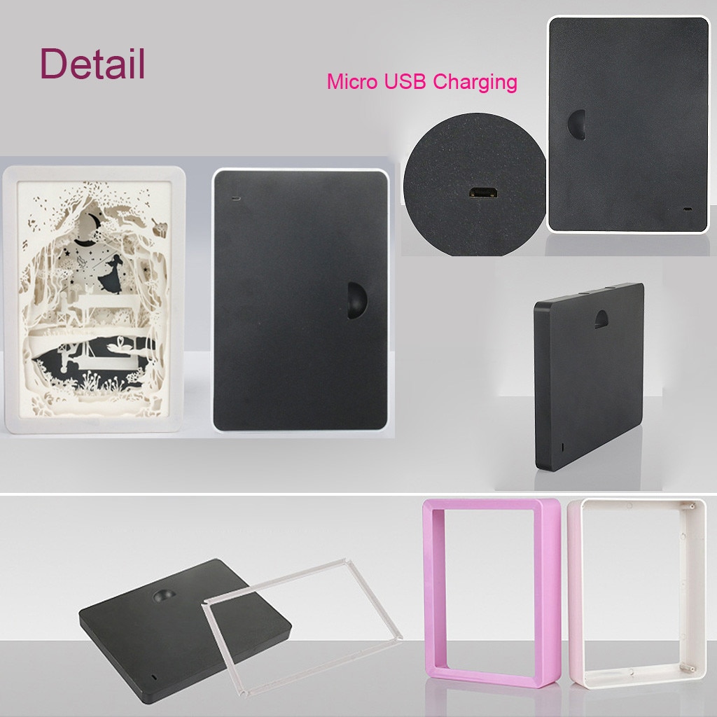 3D Paper Carving Lamp Light Shadow Paper Carved Li... – Grandado