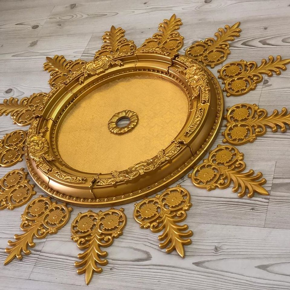 Decogold 60 cm Round Palace ceiling accessory gold... – Vicedeal